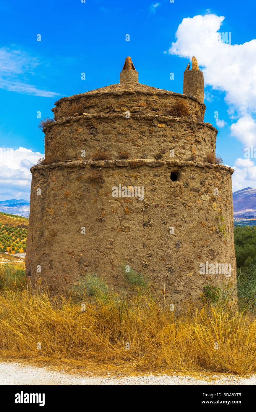 The medieval Arab circular watchtower (Torre Árabe) in the Fuente ...