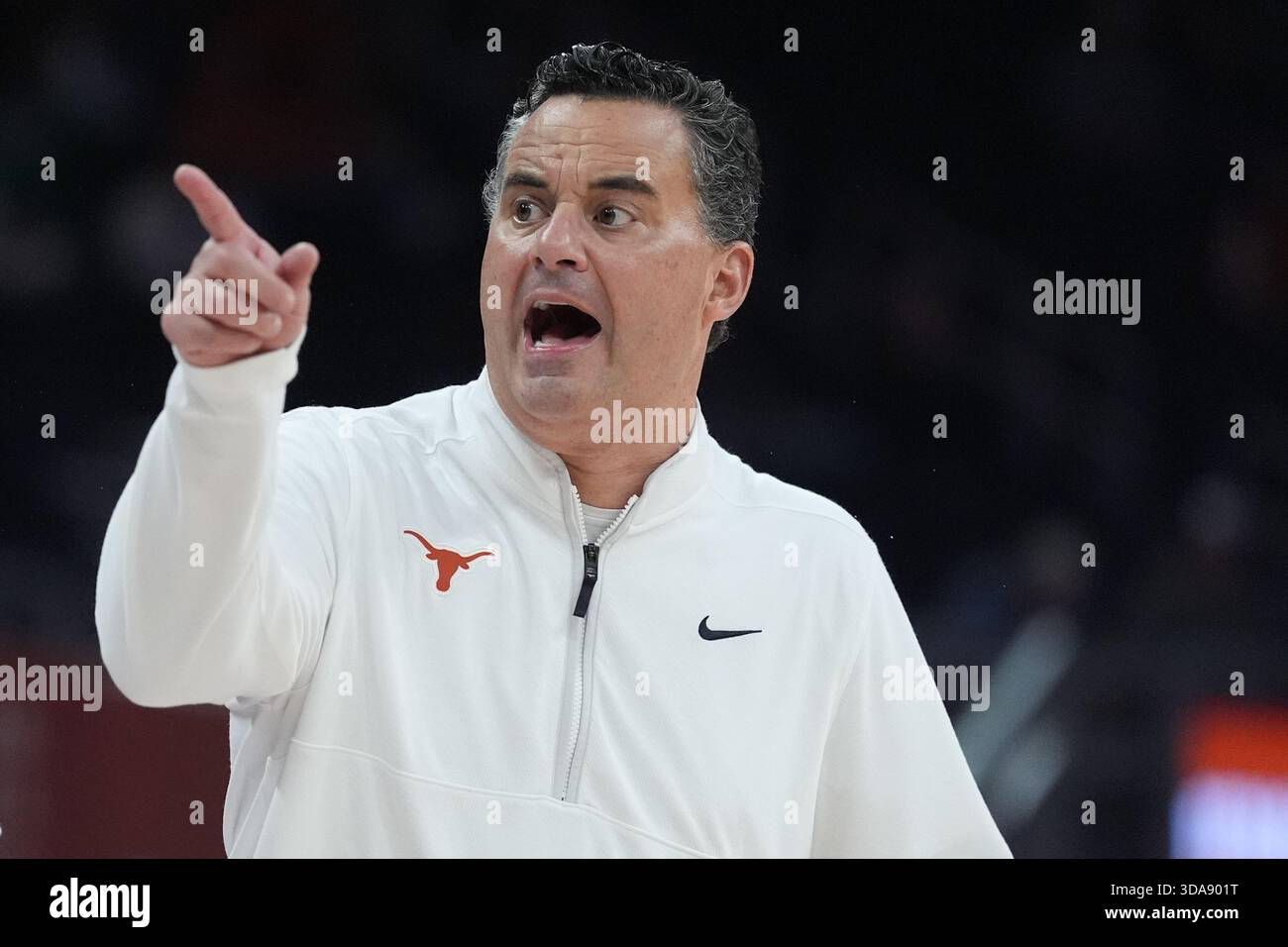 Texas head coach Sean Miller during an NCAA college basketball game ...