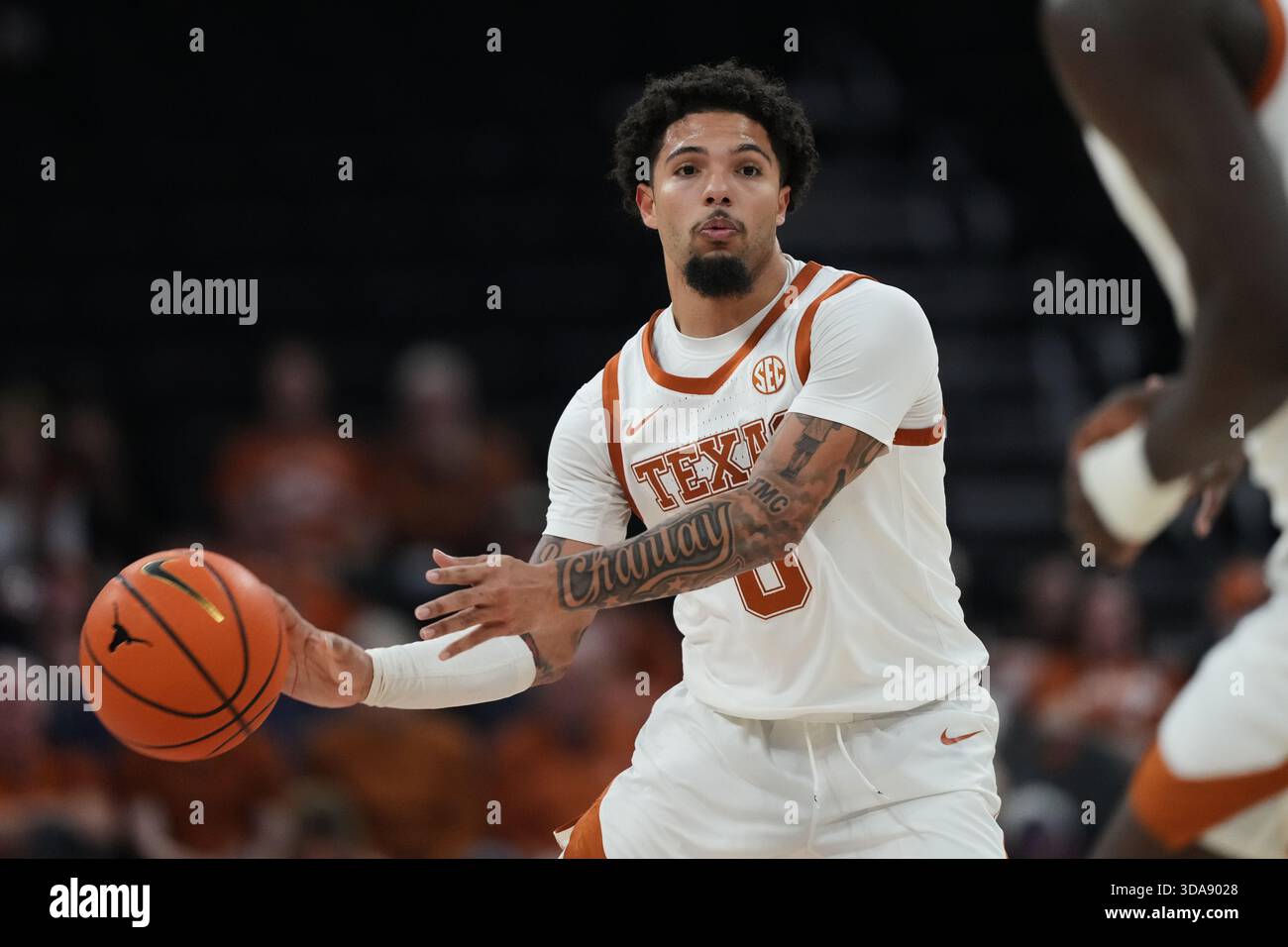 Texas guard Jordan Pope (0) during an NCAA college basketball game ...