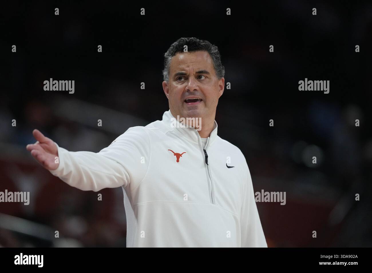 Texas head coach Sean Miller during an NCAA college basketball game ...