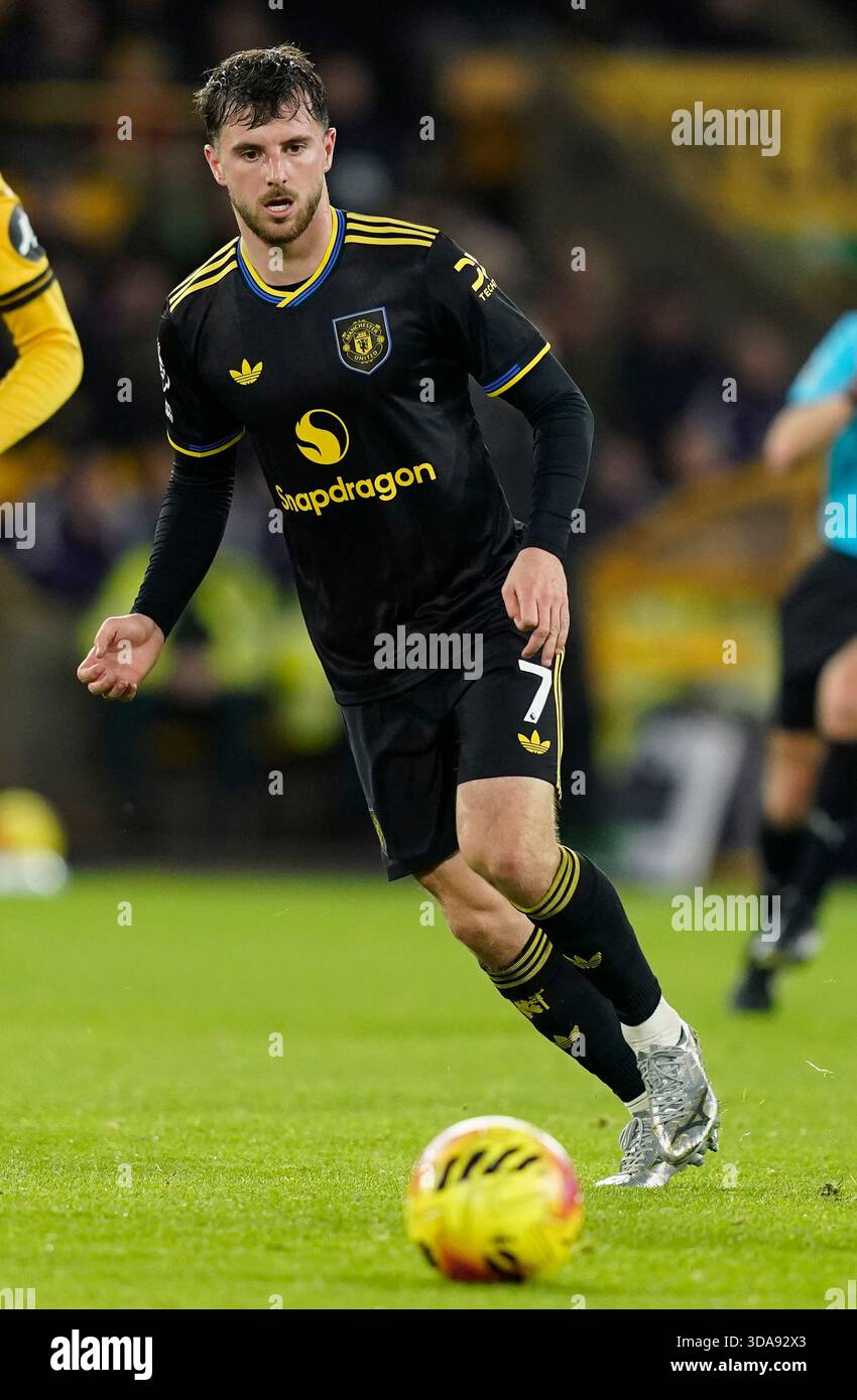 Wolverhampton, England, 8th December 2025. Mason Mount of Manchester ...