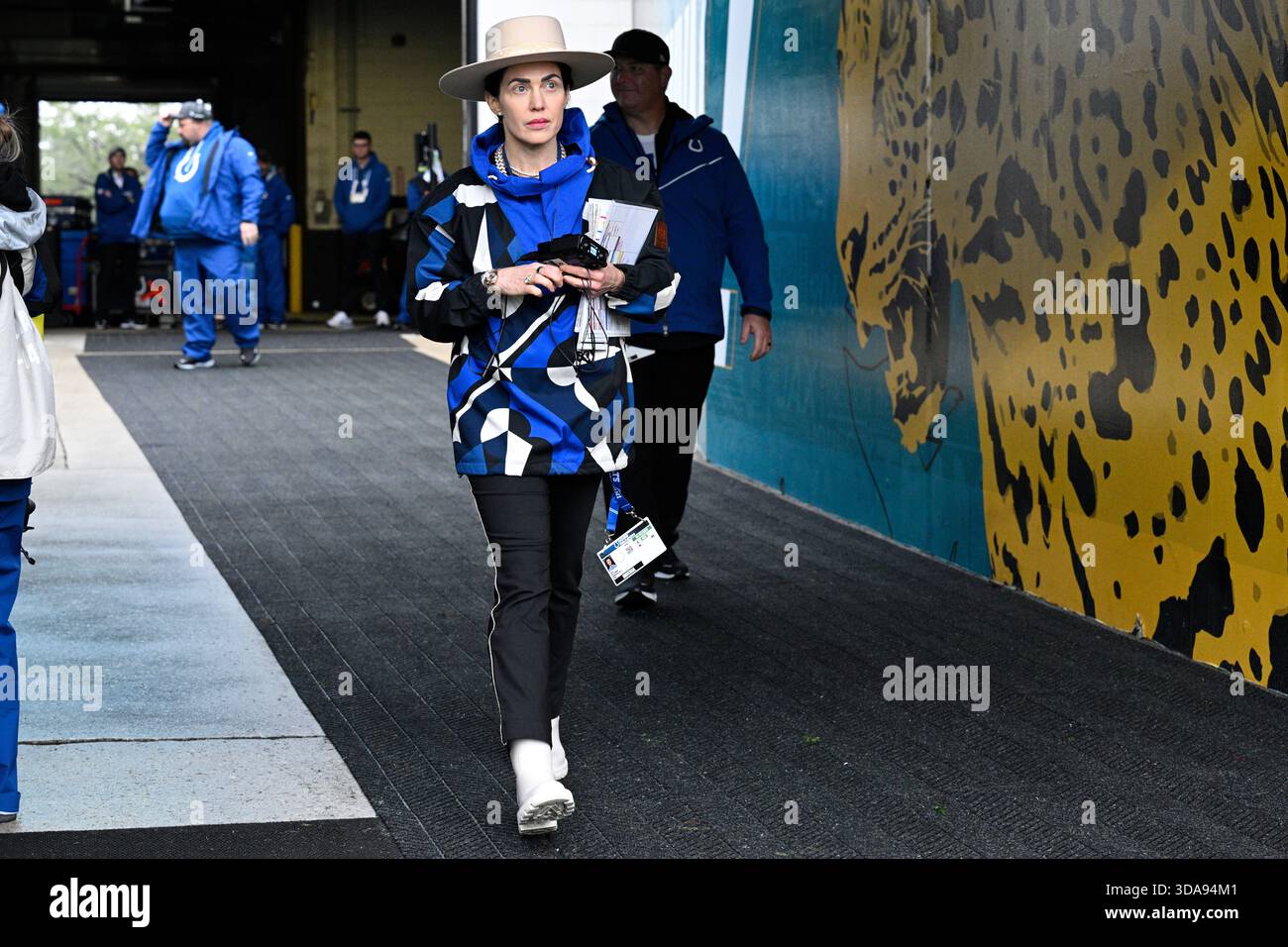 Indianapolis Colts owner and CEO Carlie Irsay-Gordon heads to the field ...