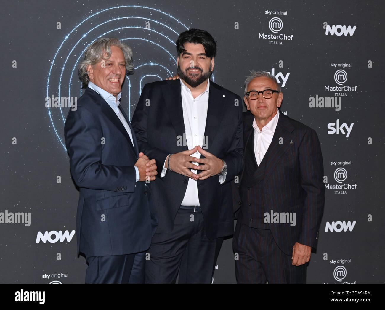 Milan, Italy MasterChef Italia 2025 photocall with the three chef ...