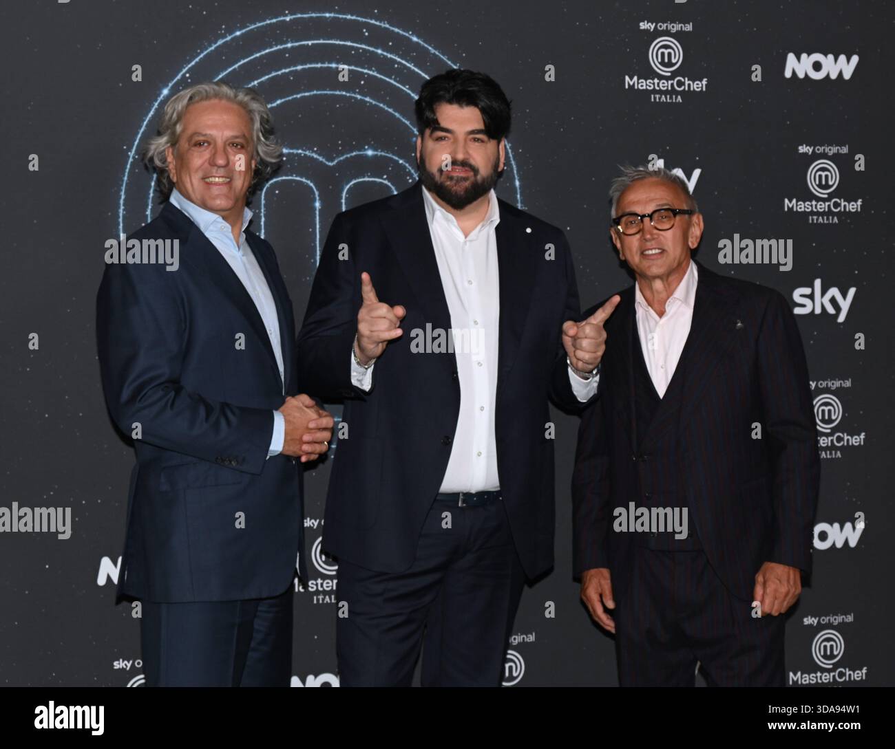 Milan, Italy MasterChef Italia 2025 photocall with the three chef ...