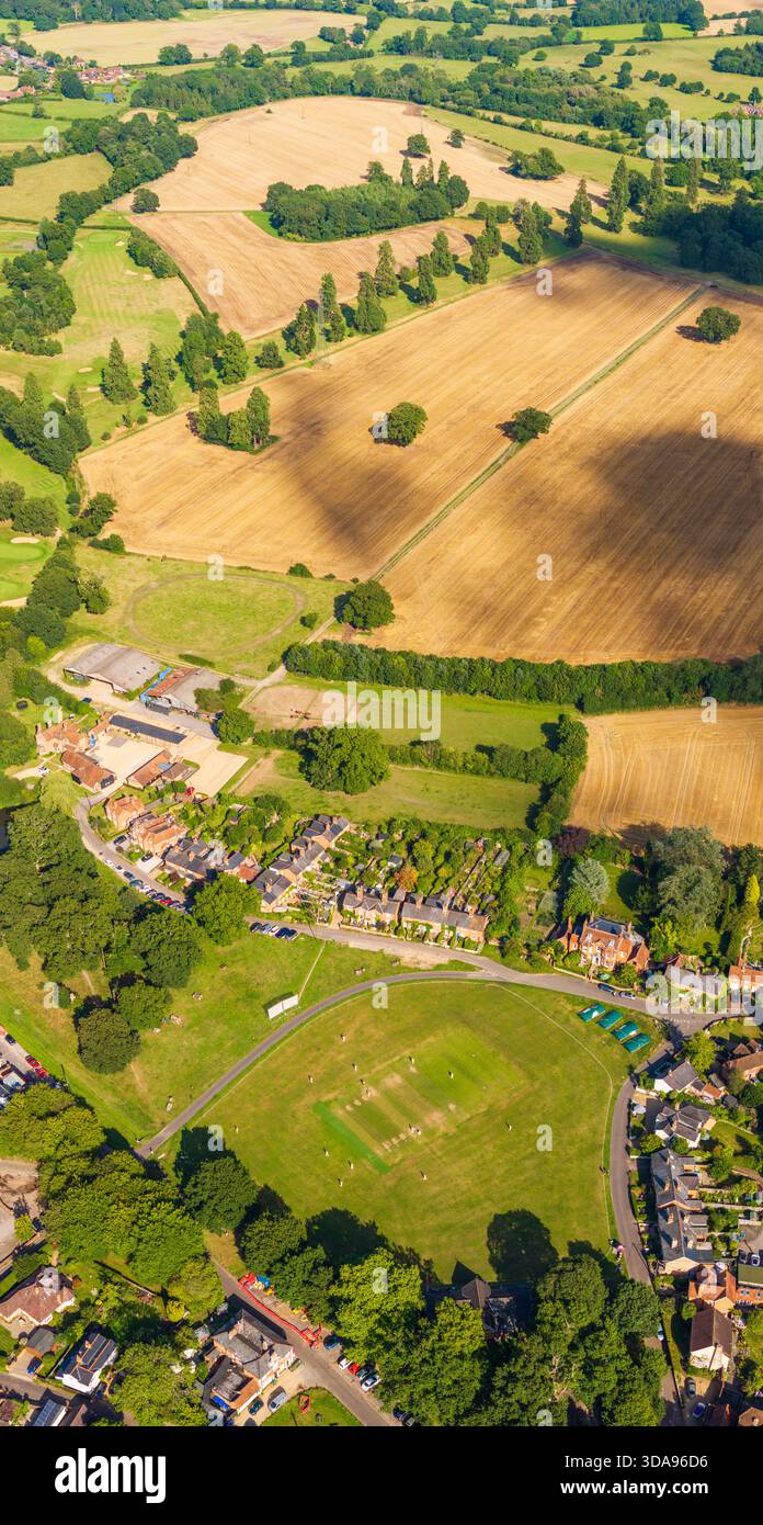 Aerial view of sprawling fields meeting the edges of Hook's residential ...