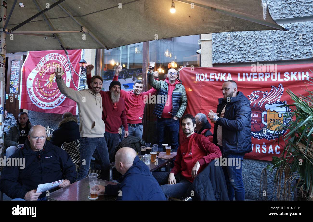 Milan, Liverpool fans around the city, in Via Casale, before the ...
