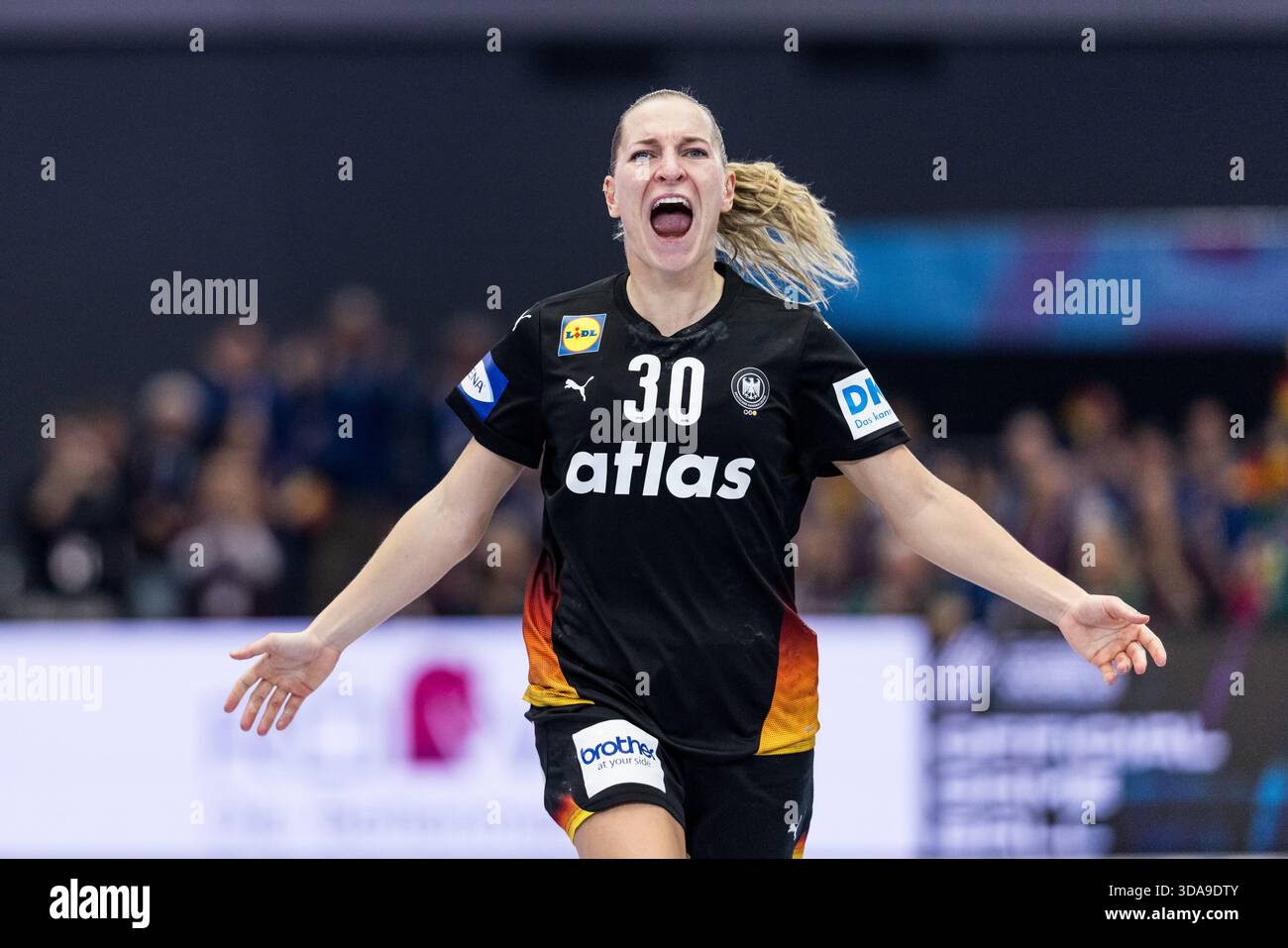 DORTMUND, GERMANY - DECEMBER 9: Jenny Behrend (Germany, 30) cheers ...