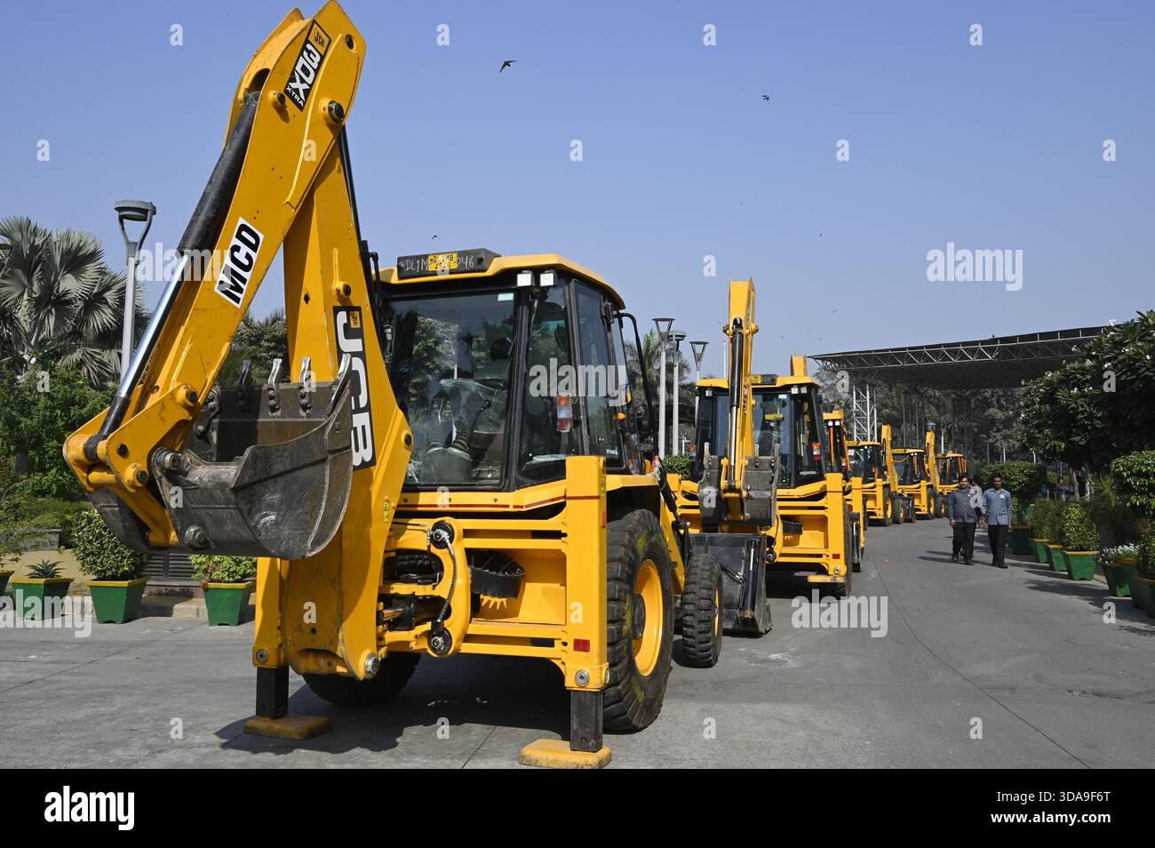 NEW DELHI, INDIA - DECEMBER 9: Newly flagged-off JCB Backhoe Loaders ...