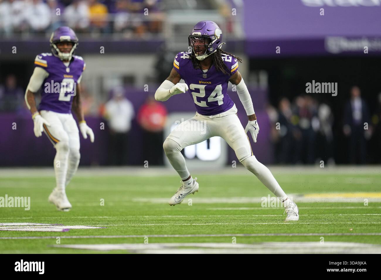 Minnesota Vikings safety Jay Ward (24) runs during the second half of ...