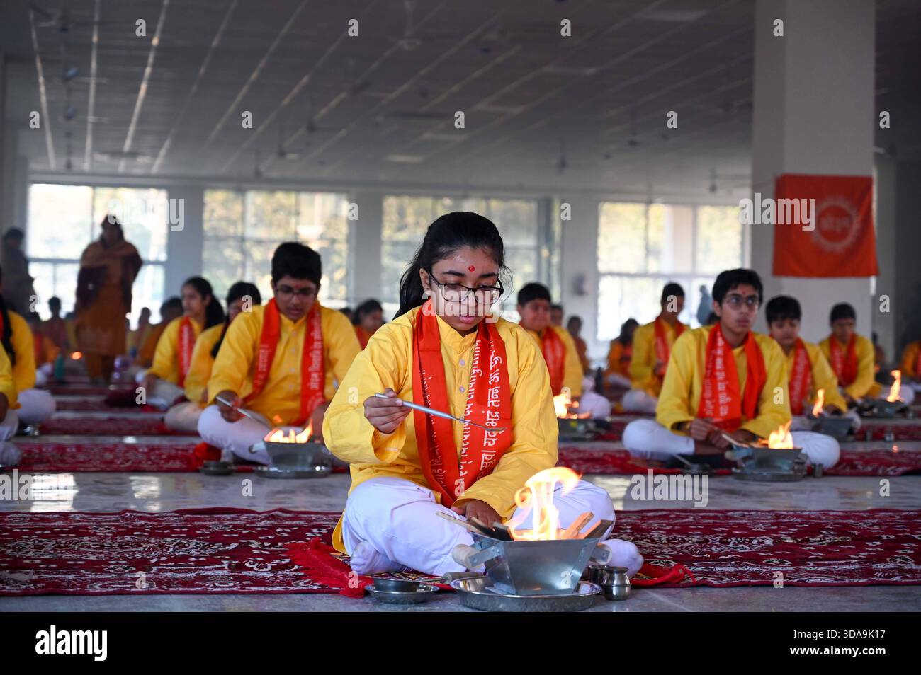 GURUGRAM, INDIA - DECEMBER 9: Students of DAV Public School perform a ...