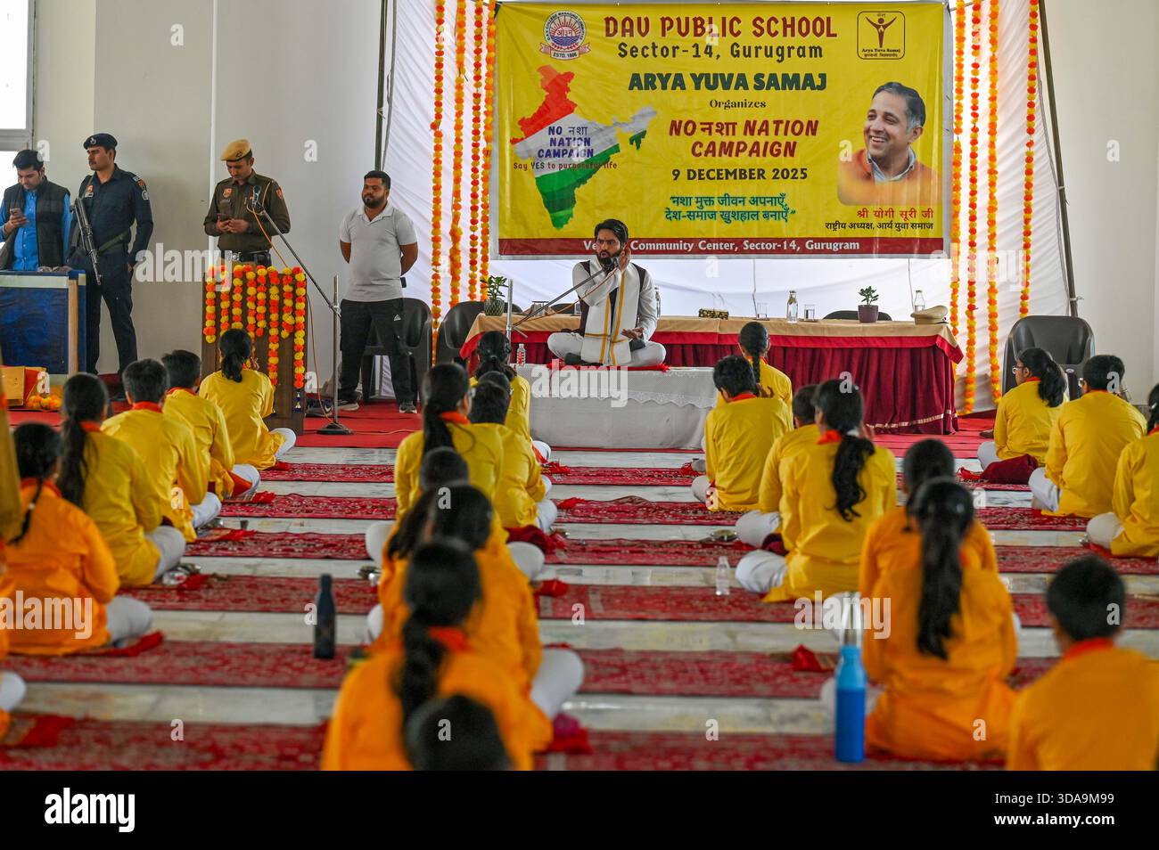 GURUGRAM, INDIA - DECEMBER 9: Students of DAV Public School perform a ...