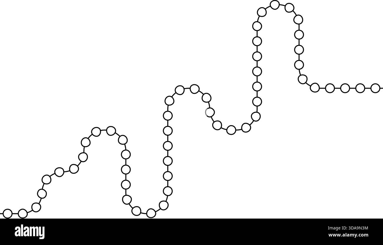 Circular nodes progress along a path built from multiple segments of ...