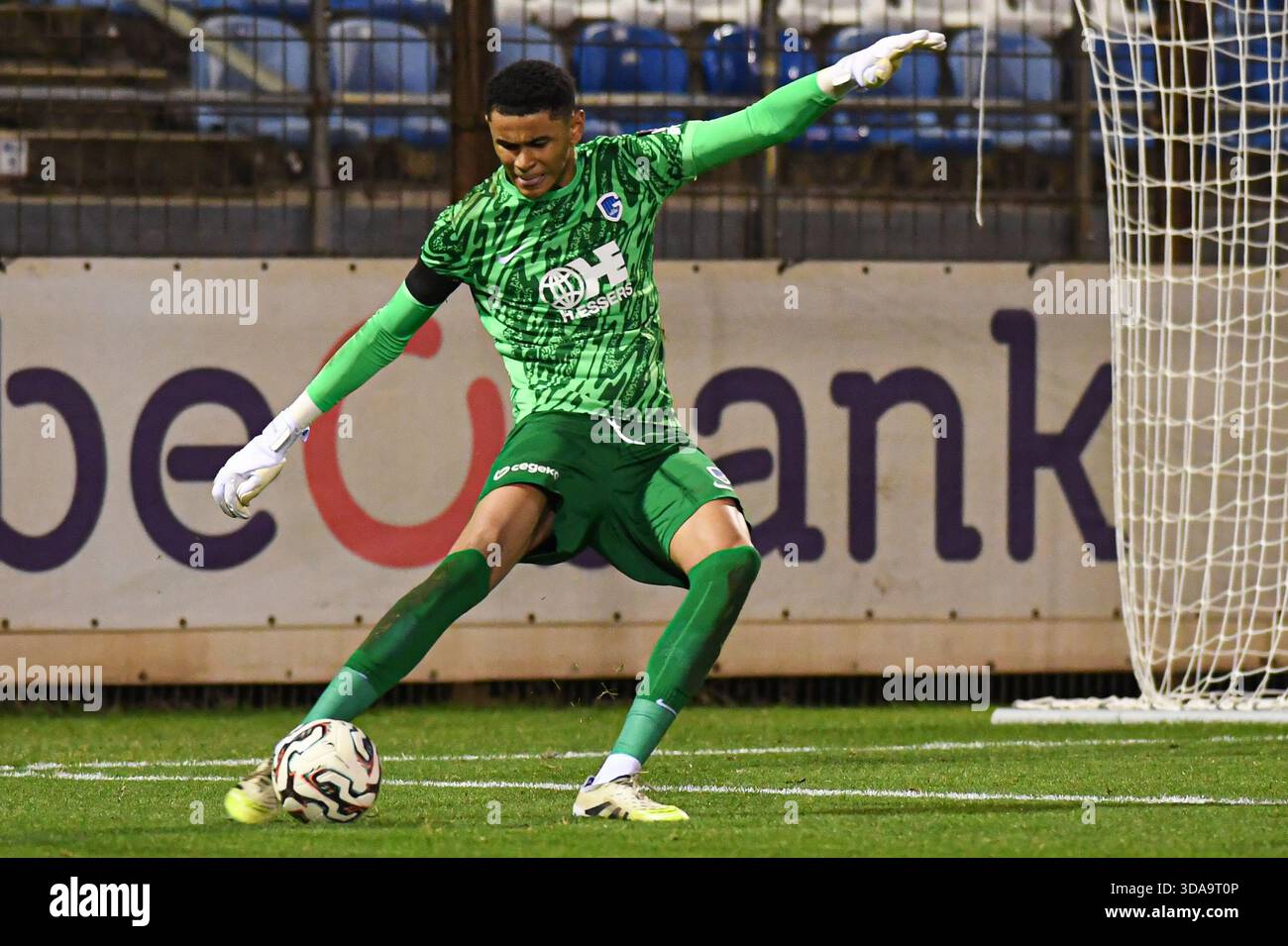 Jong Genk's Lucca Brughmans pictured in action during a soccer game ...