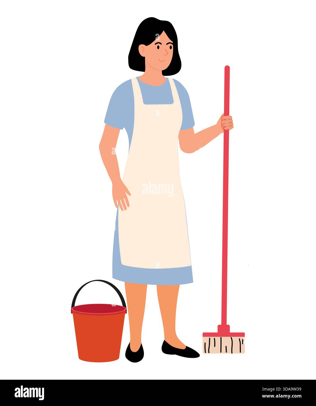 Cleaning lady wearing overalls Stock Vector Images - Alamy