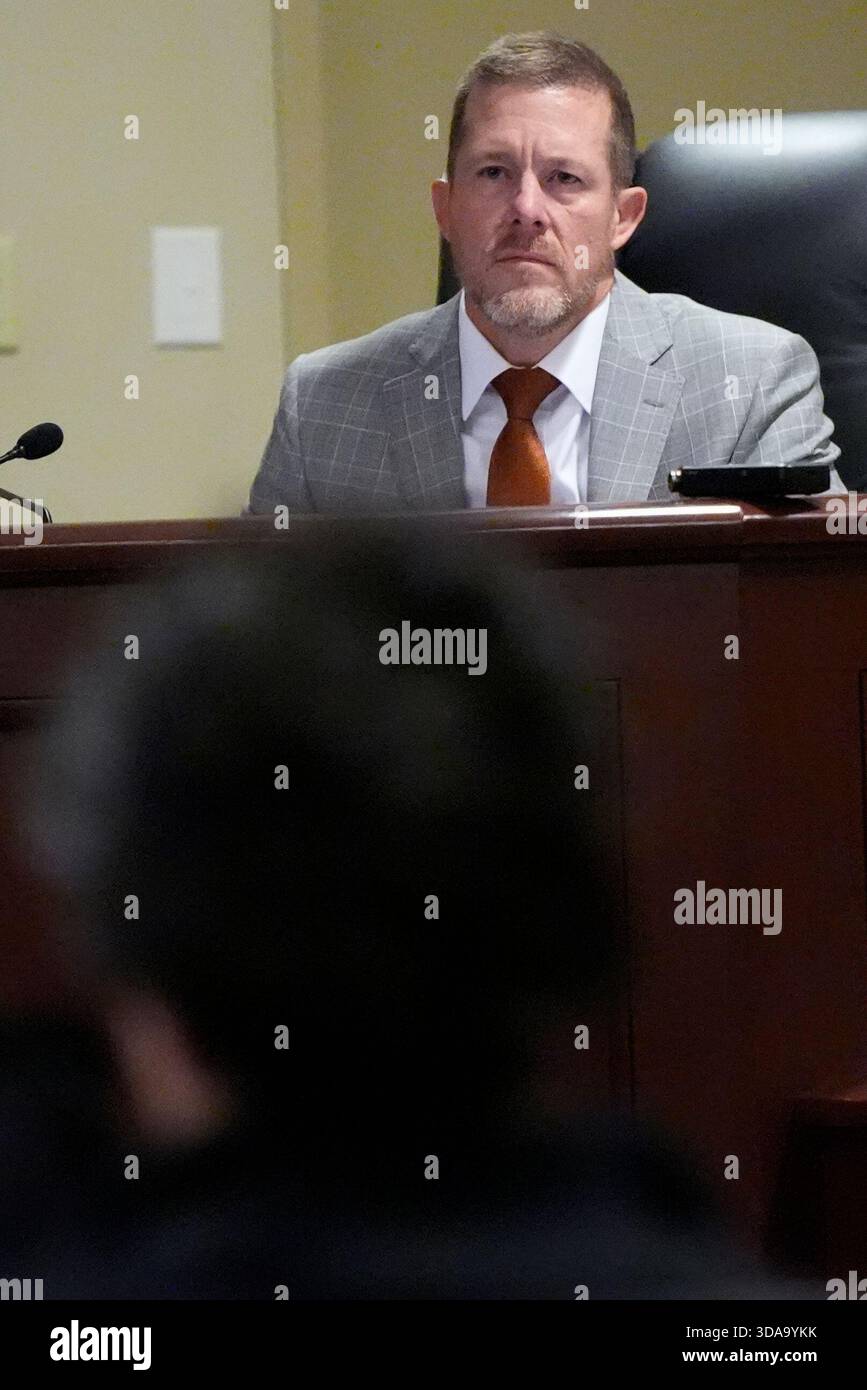 Barrow County Judge Nicholas Primm speaks during a hearing for school ...