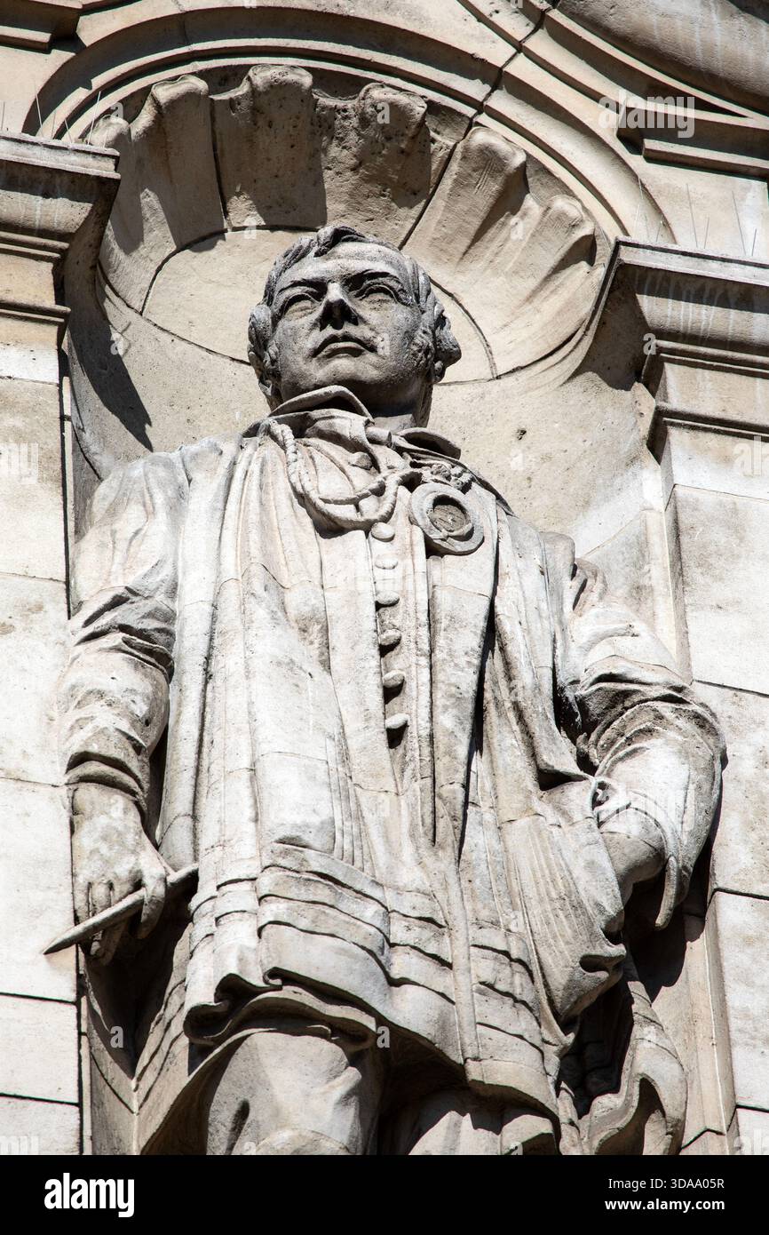 A stone sculpture of famous British sculptor Alfred Stevens, on the ...