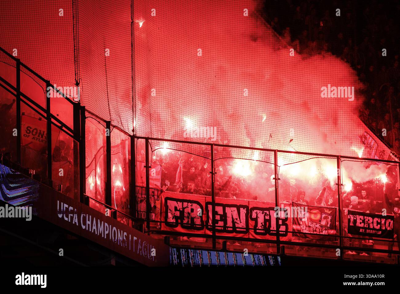 EINDHOVEN - Spectators set off fireworks during the UEFA Champions ...