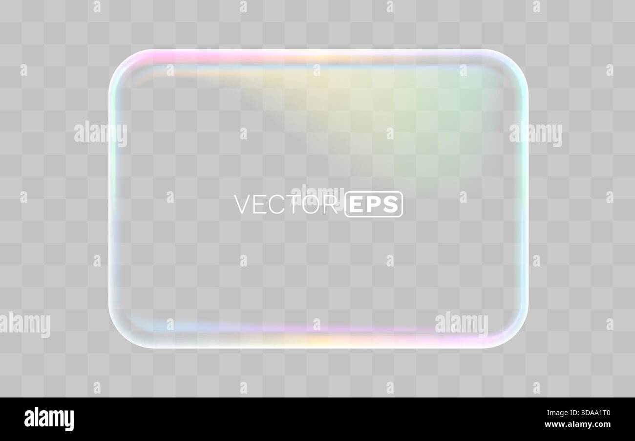 Modern glass-effect frame with a beautiful holographic gradient border ...