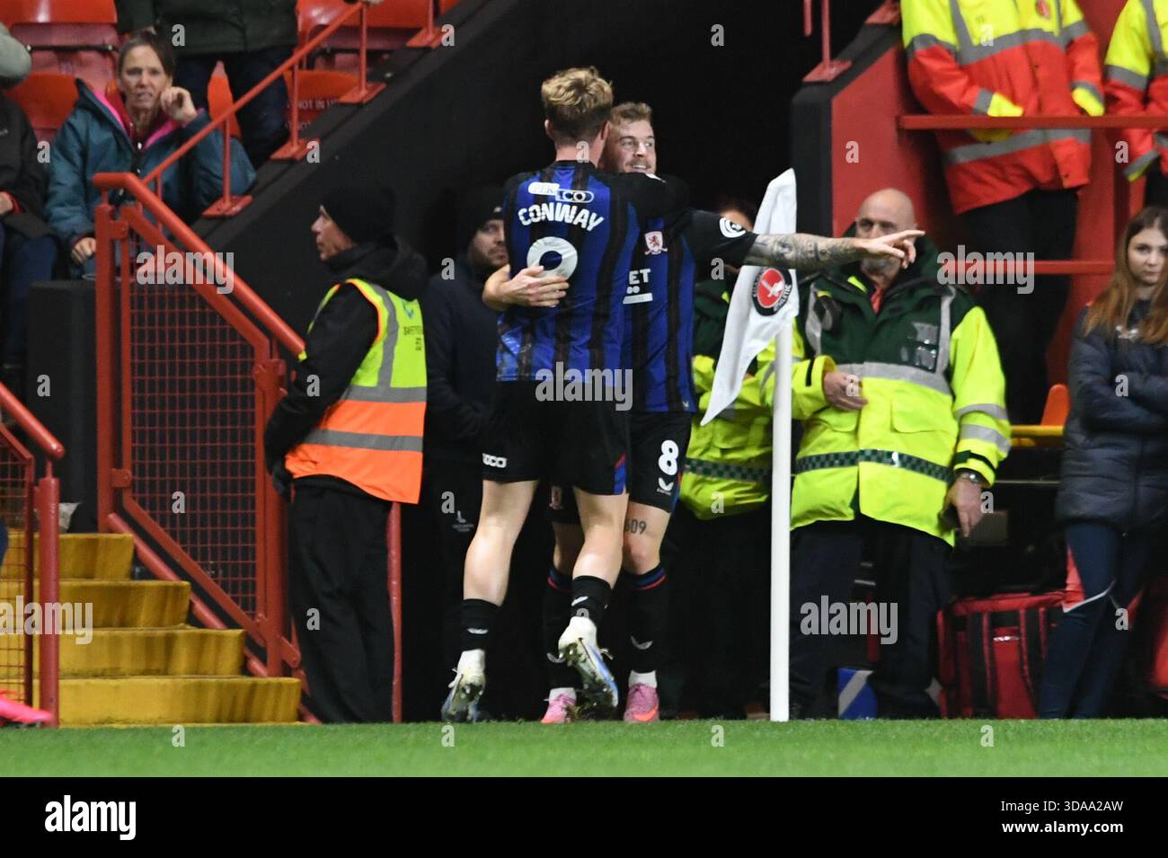 London, England. 9th Dec 2025. Riley McGree celebrates after scoring ...