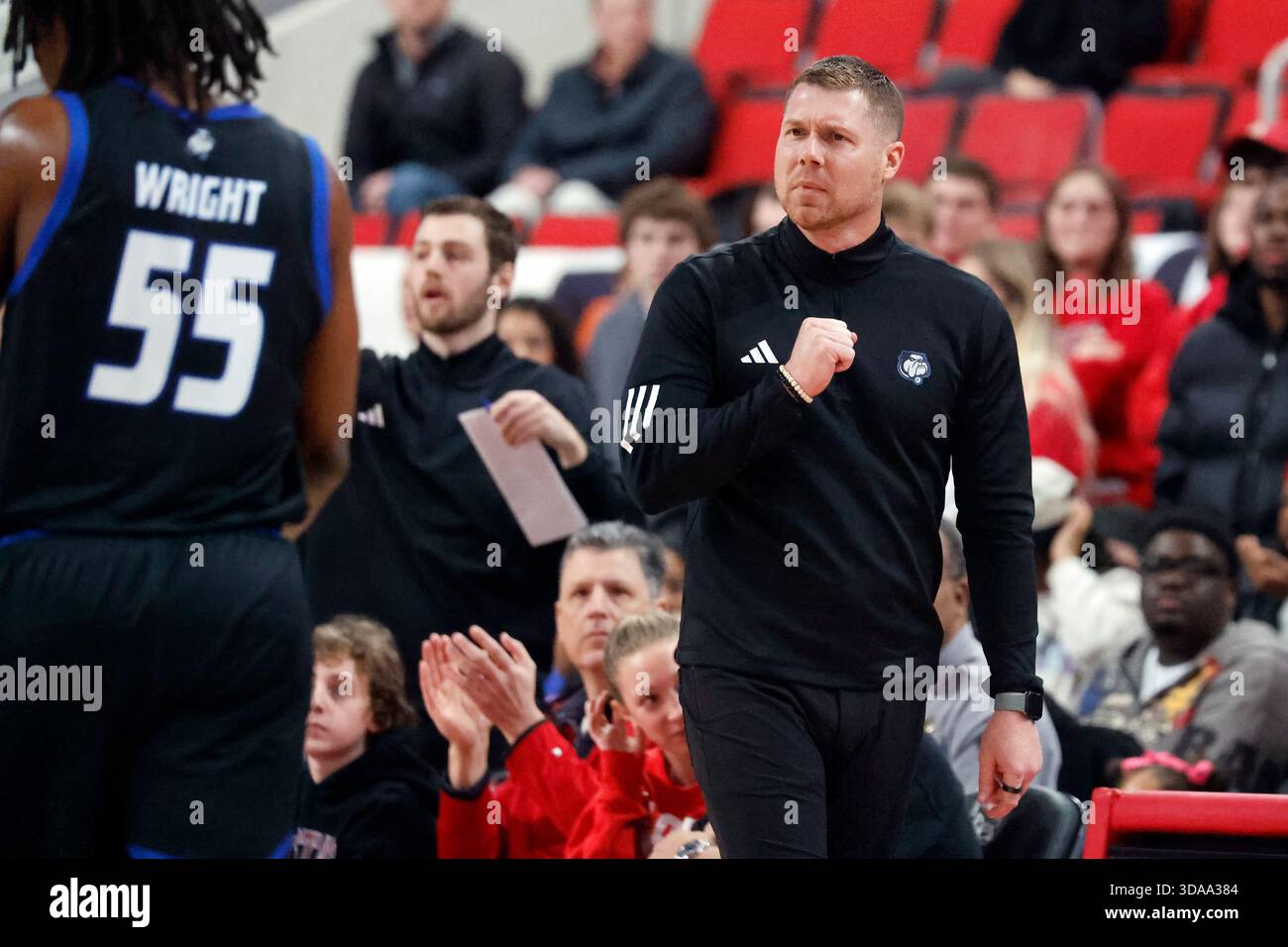North Carolina-Asheville head coach Mike Morrell instructs his team ...