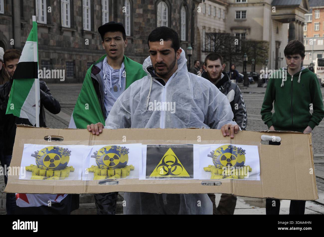 Copenhagen Denmark 28..April 2017 Syrian living in Copenhagen staged ...