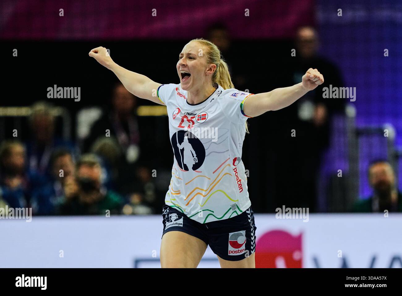 Henny Ella Reistad of Norway celebrates after scoring during the women ...