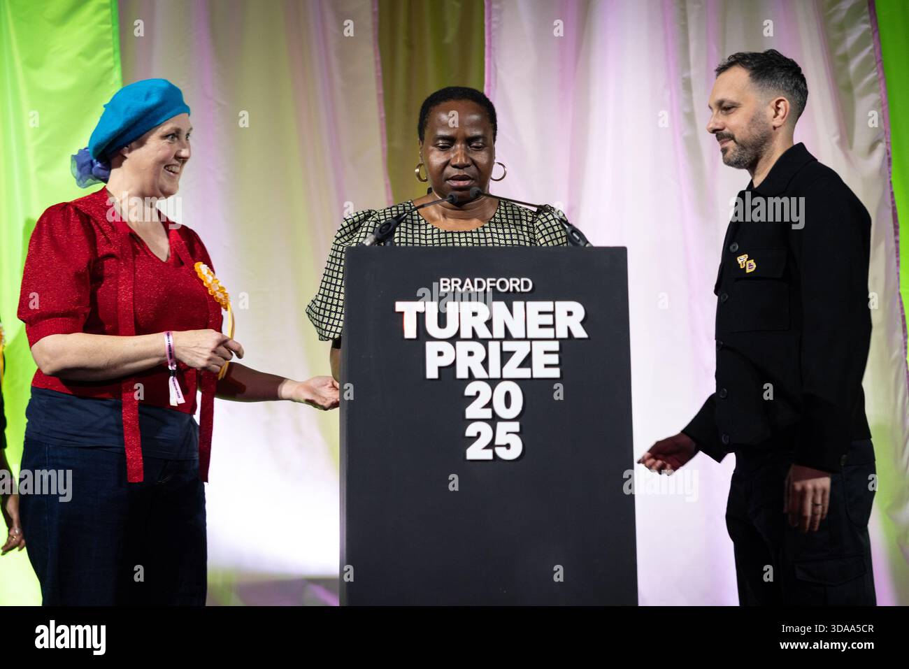 EDITORIAL USE ONLY Magician Steven Frayne (right) announces Nnena Kalu ...