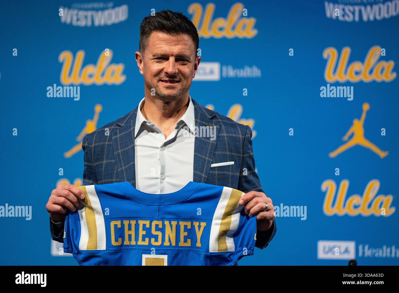 UCLA football head coach Bob Chesney speaks during a Welcome Press ...