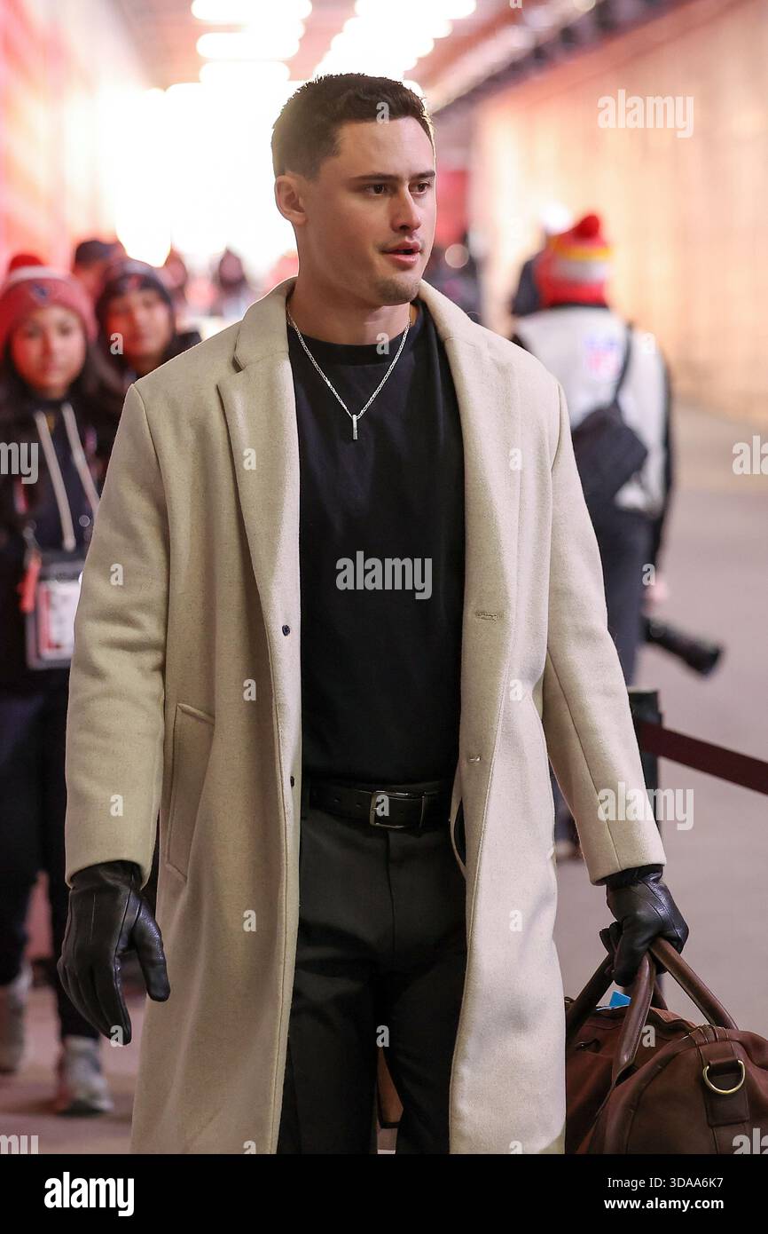 December 7, 2025: Kansas City Chiefs punter Matt Araiza (14) arrives ...
