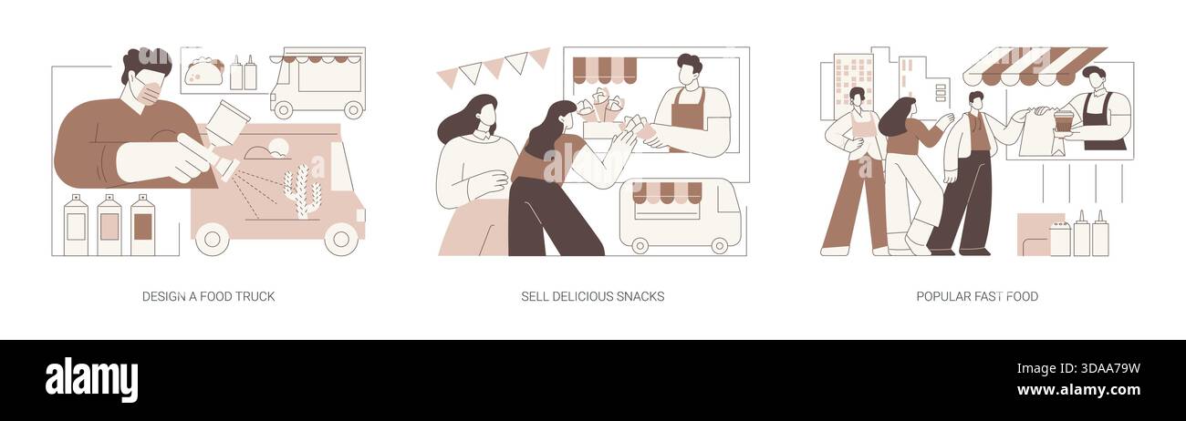 Food truck menu people Cut Out Stock Images & Pictures - Alamy