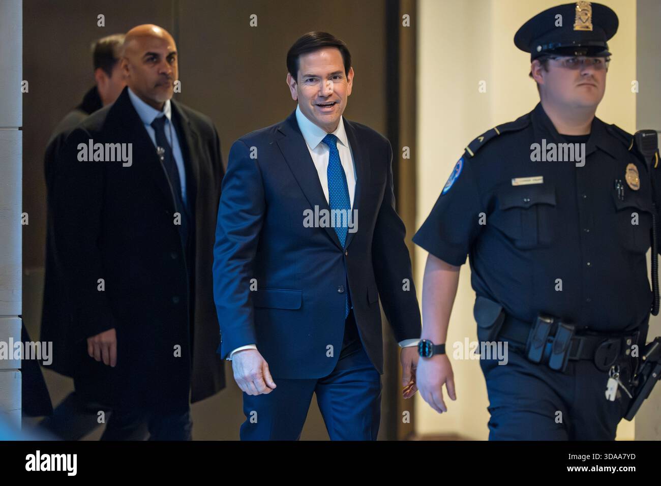 Secretary of State Marco Rubio arrives to join Defense Secretary Pete ...