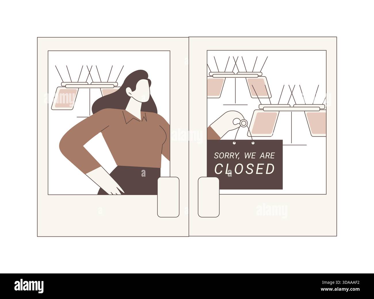 Closing a restaurant isolated cartoon vector illustrations Stock Vector ...