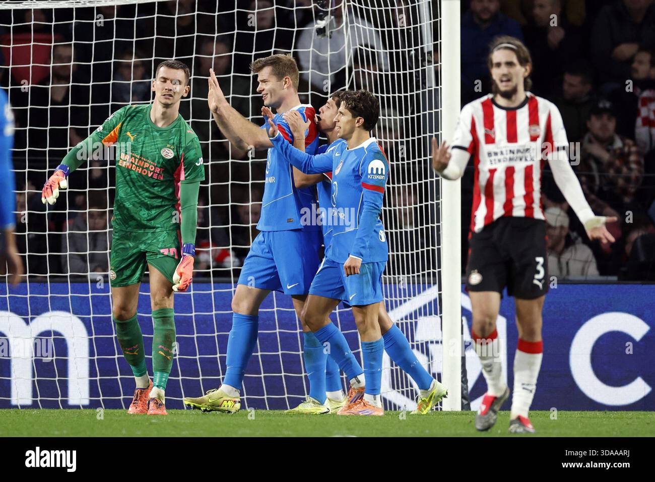 EINDHOVEN - Alexander Sorloth of Atletico de Madrid celebrates the 1-3 ...