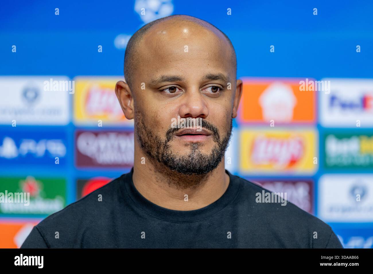 Vincent Kompany (Head Coach, FC FC Bayern Munich) at the press conference after the game ...