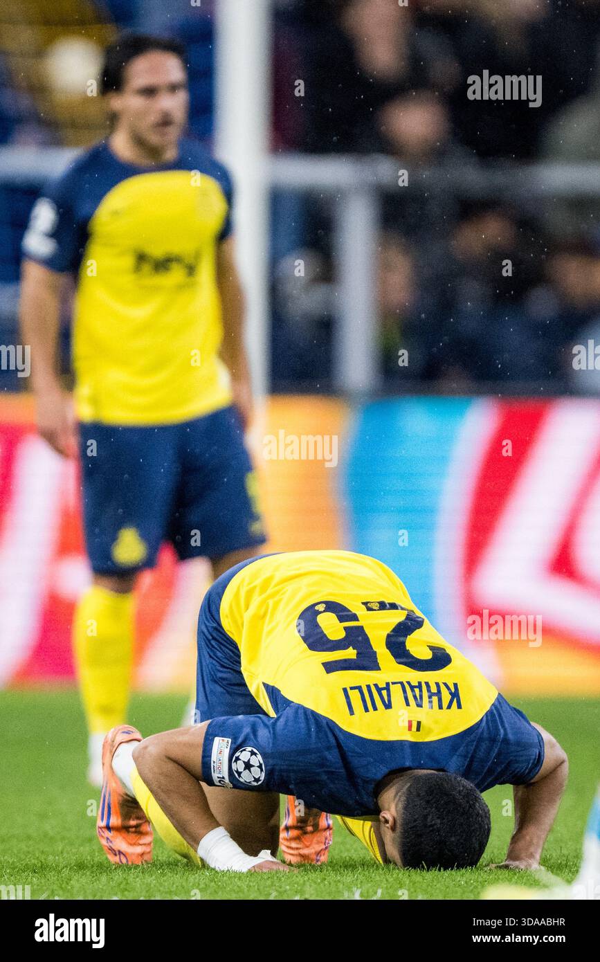 Union's Anan Khalaili celebrates after scoring during a soccer game ...