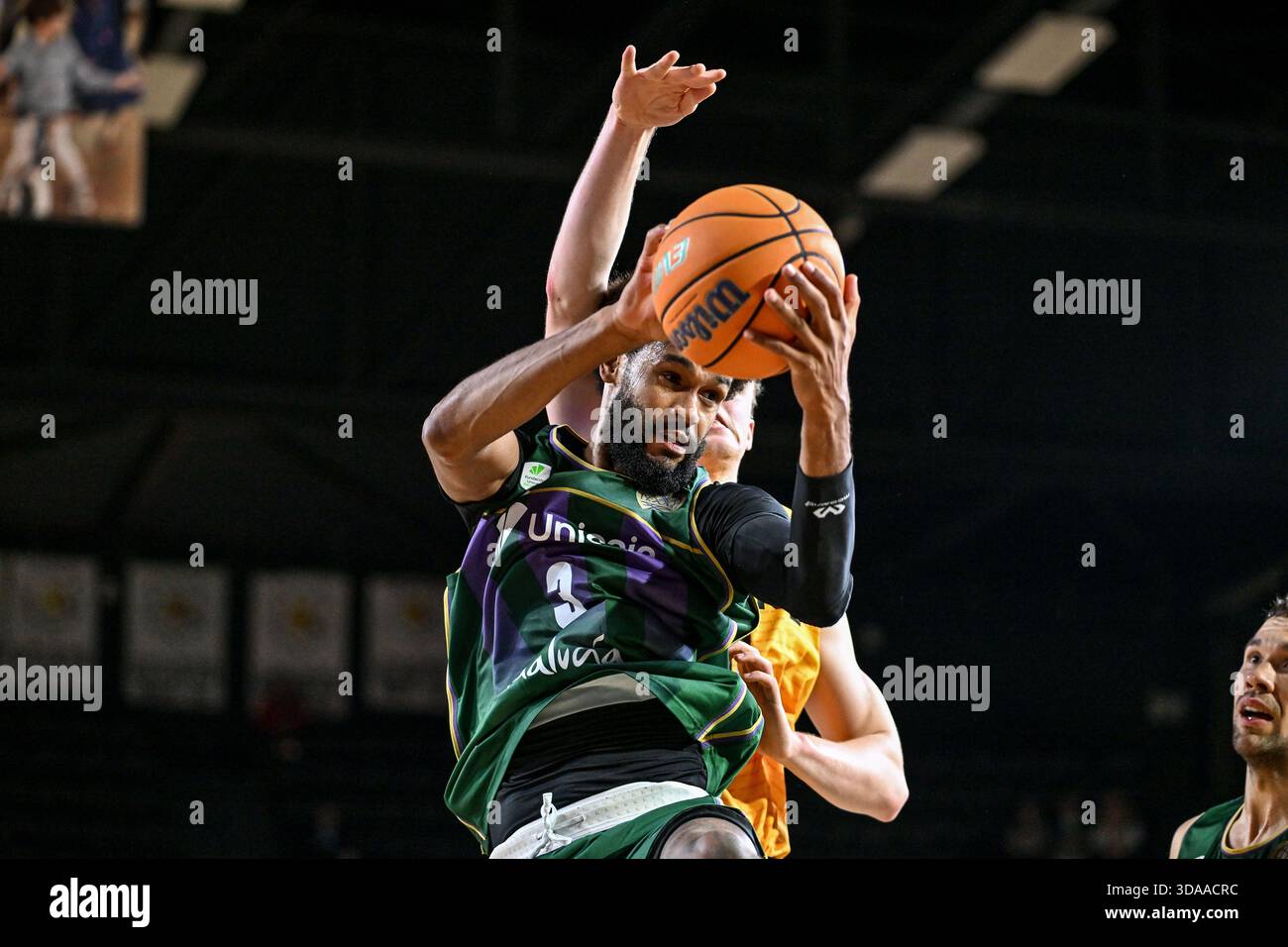 James Webb III (3) of Unicaja Malaga pictured during a champions league ...