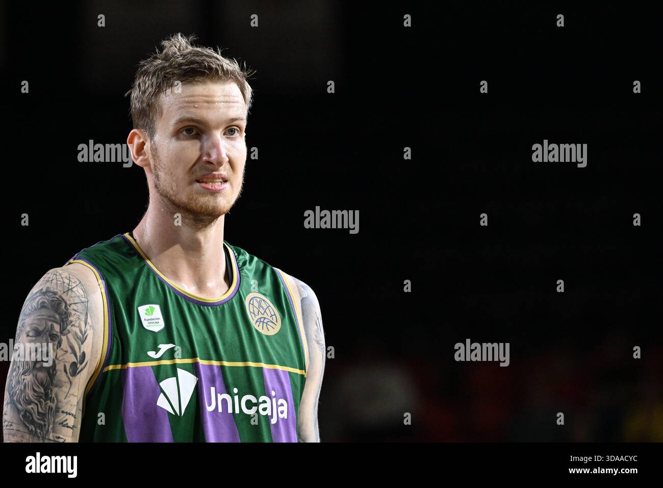 Aleksander Balcerowski (2) of Unicaja Malaga pictured during a ...
