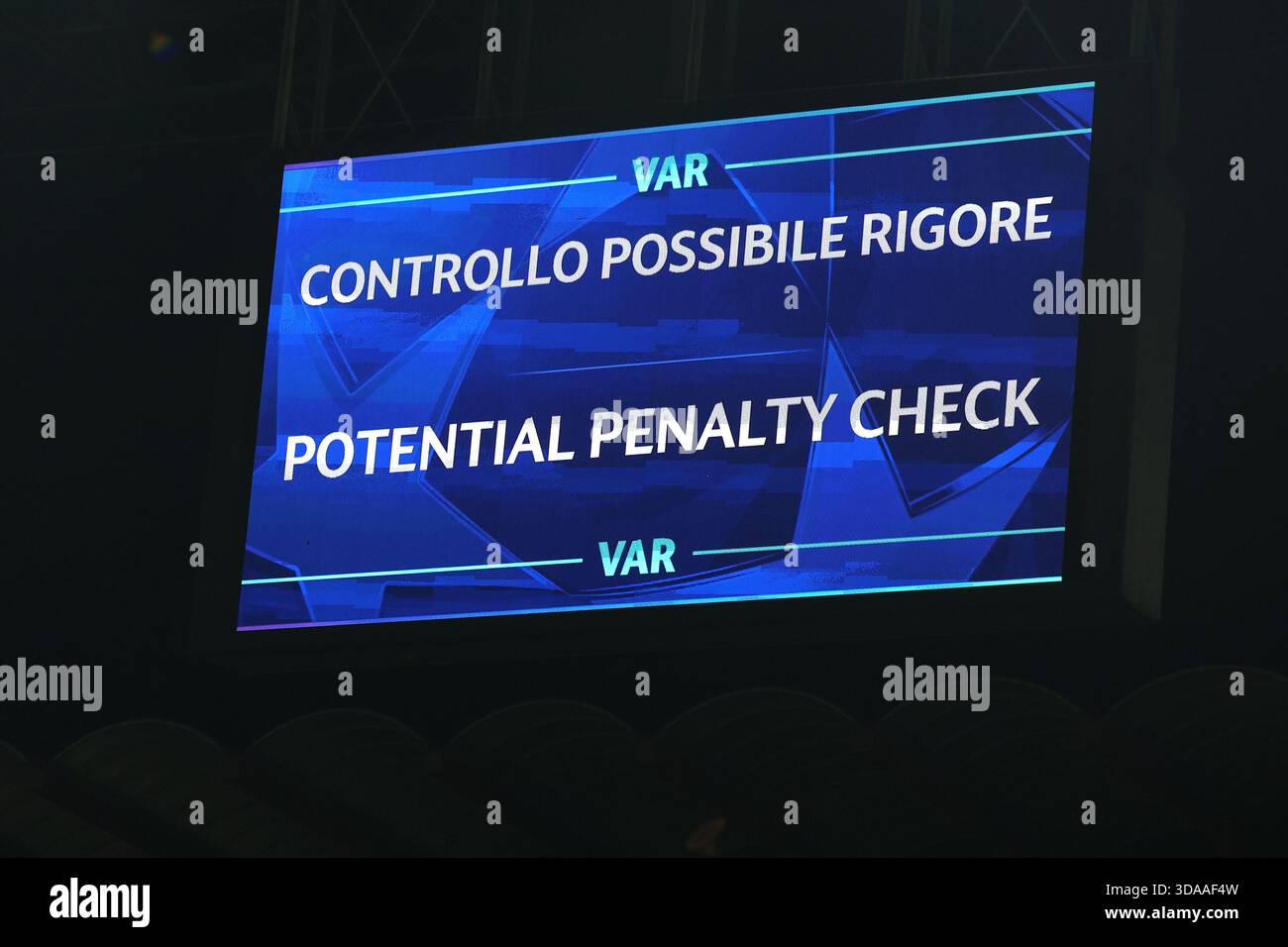 A general view as a VAR check takes place before Liverpool being ...