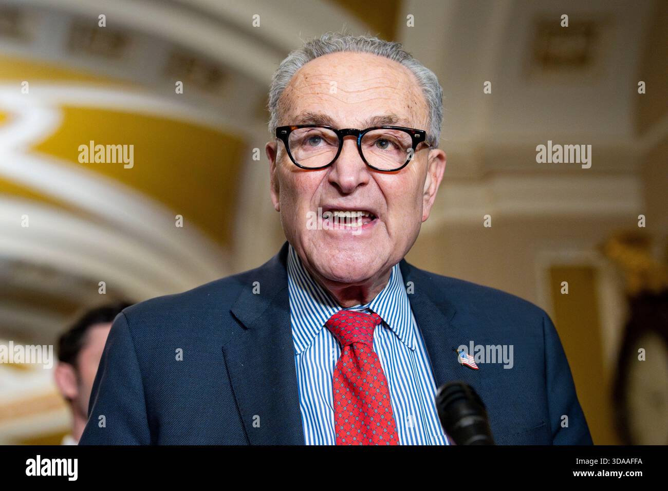 Senate Minority Leader Chuck Schumer, D-NY, speaks during a press ...