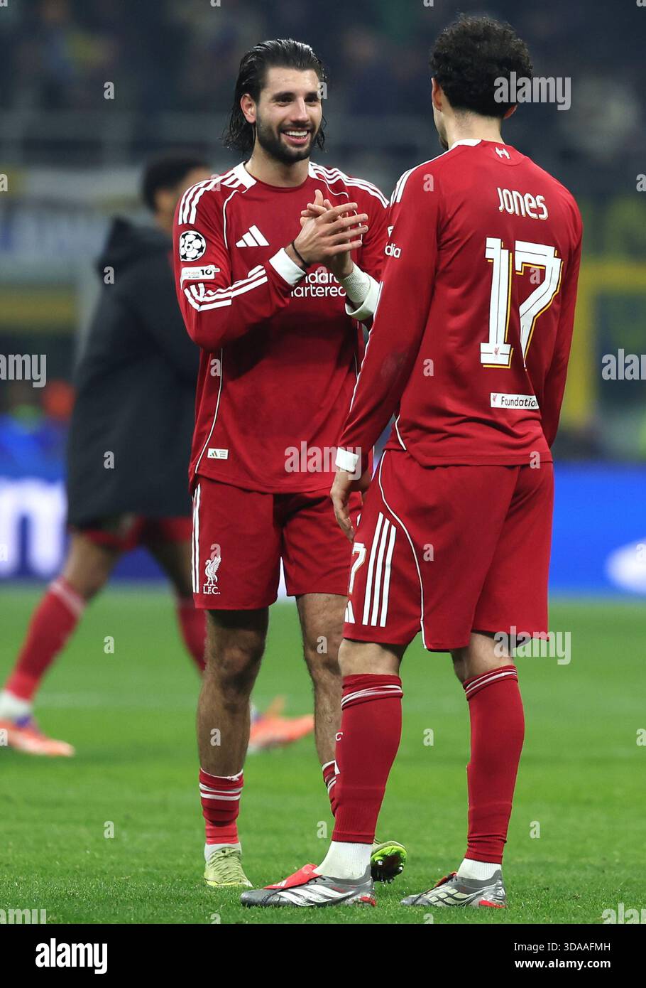 Liverpool's Dominik Szoboszlai (left) and Curtis Jones celebrate ...