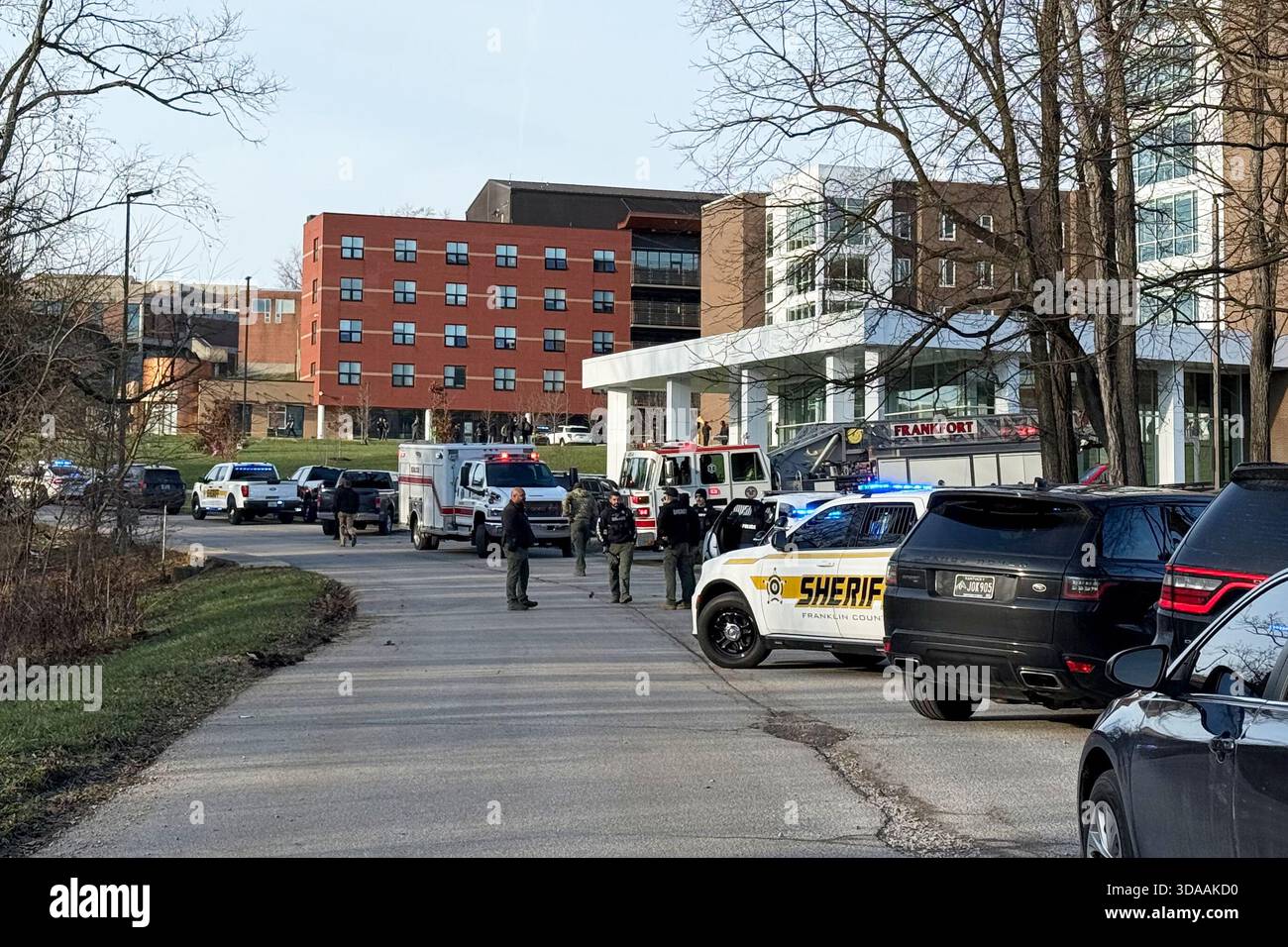 Law enforcement responds to a shooting at Whitney Moore Young Jr. Hall ...