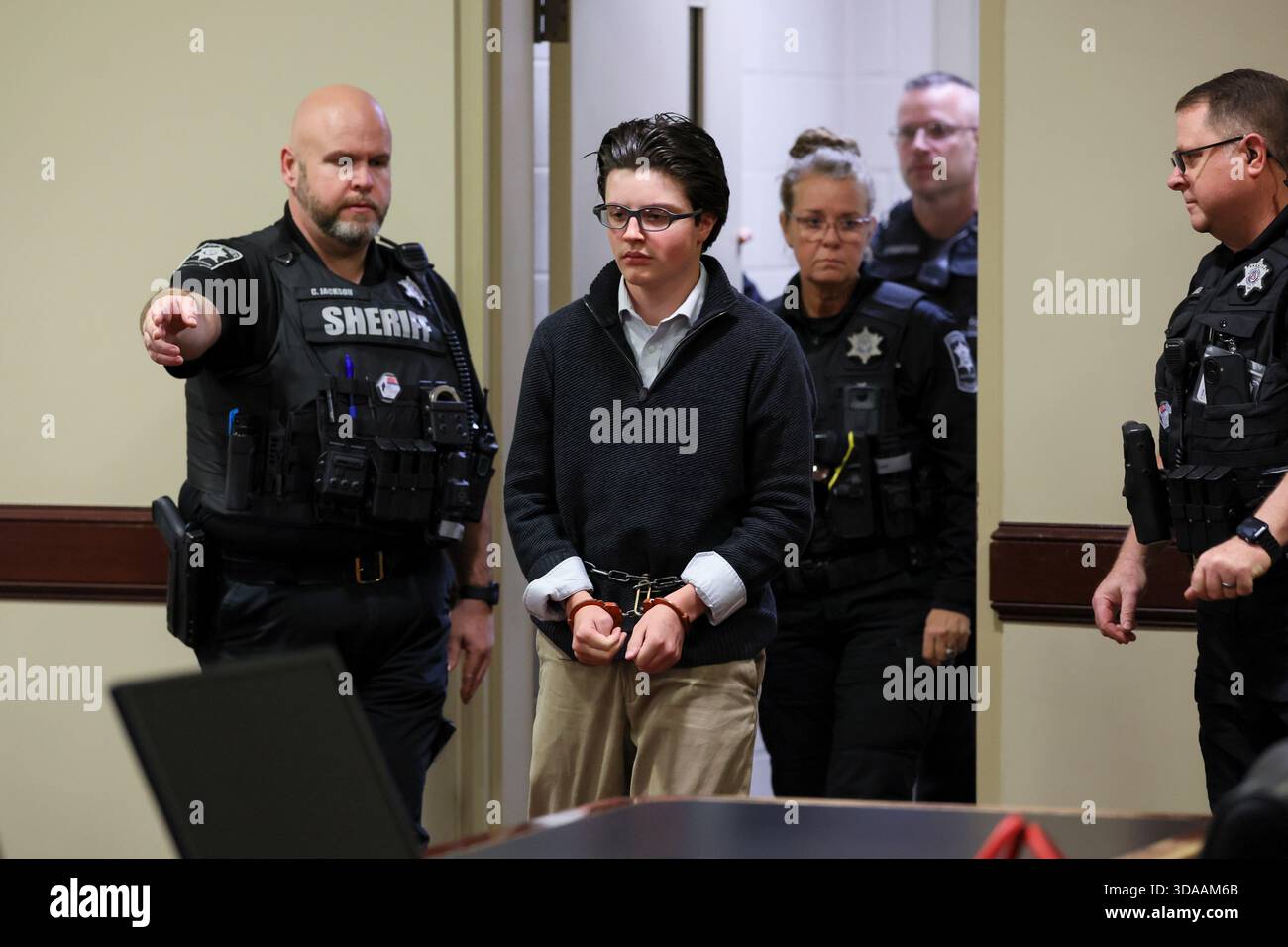 Colt Gray, the Apalachee High School shooting suspect, walks into the ...