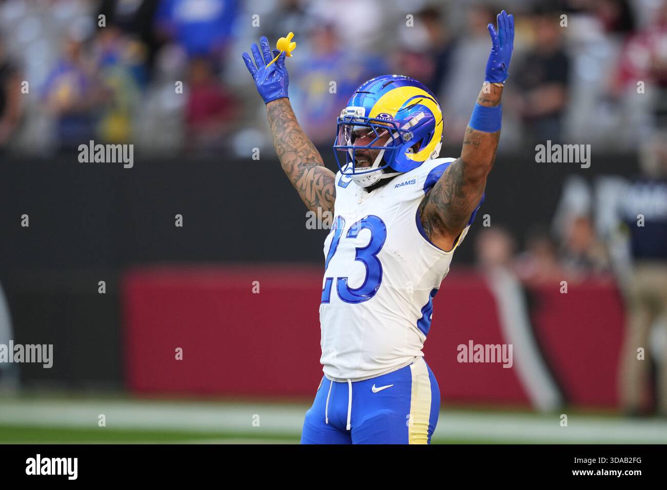 Los Angeles Rams running back Kyren Williams (23) prior to an NFL ...