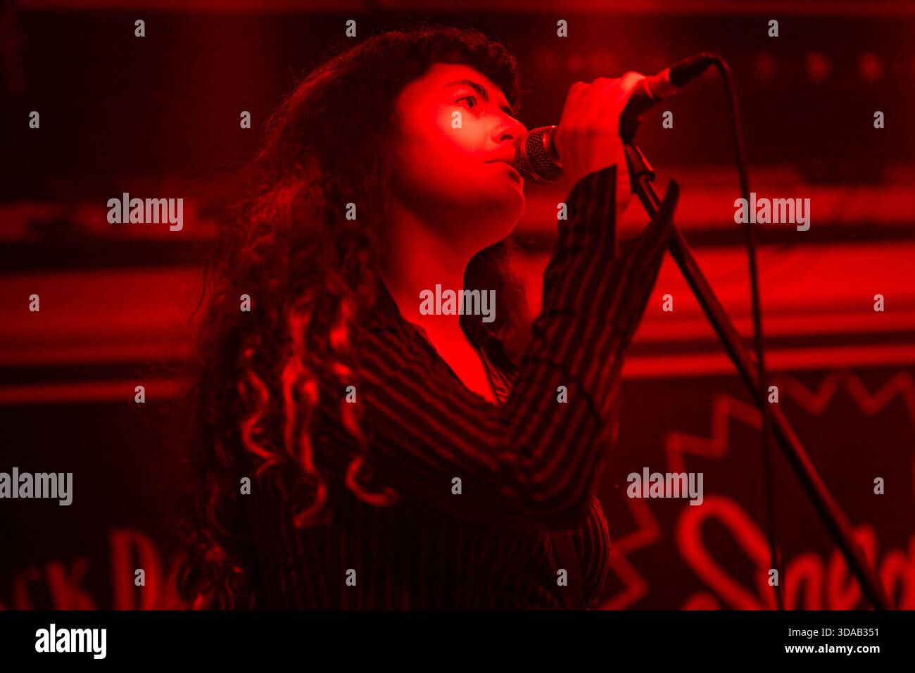 Edinburgh, Scotland. Tue 9 December 2025. London band WOOM onstage at ...