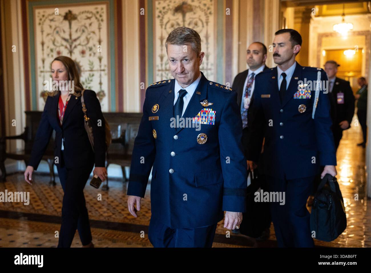 Chairman of the Joint Chiefs of Staff Dan Caine arrives for a briefing ...