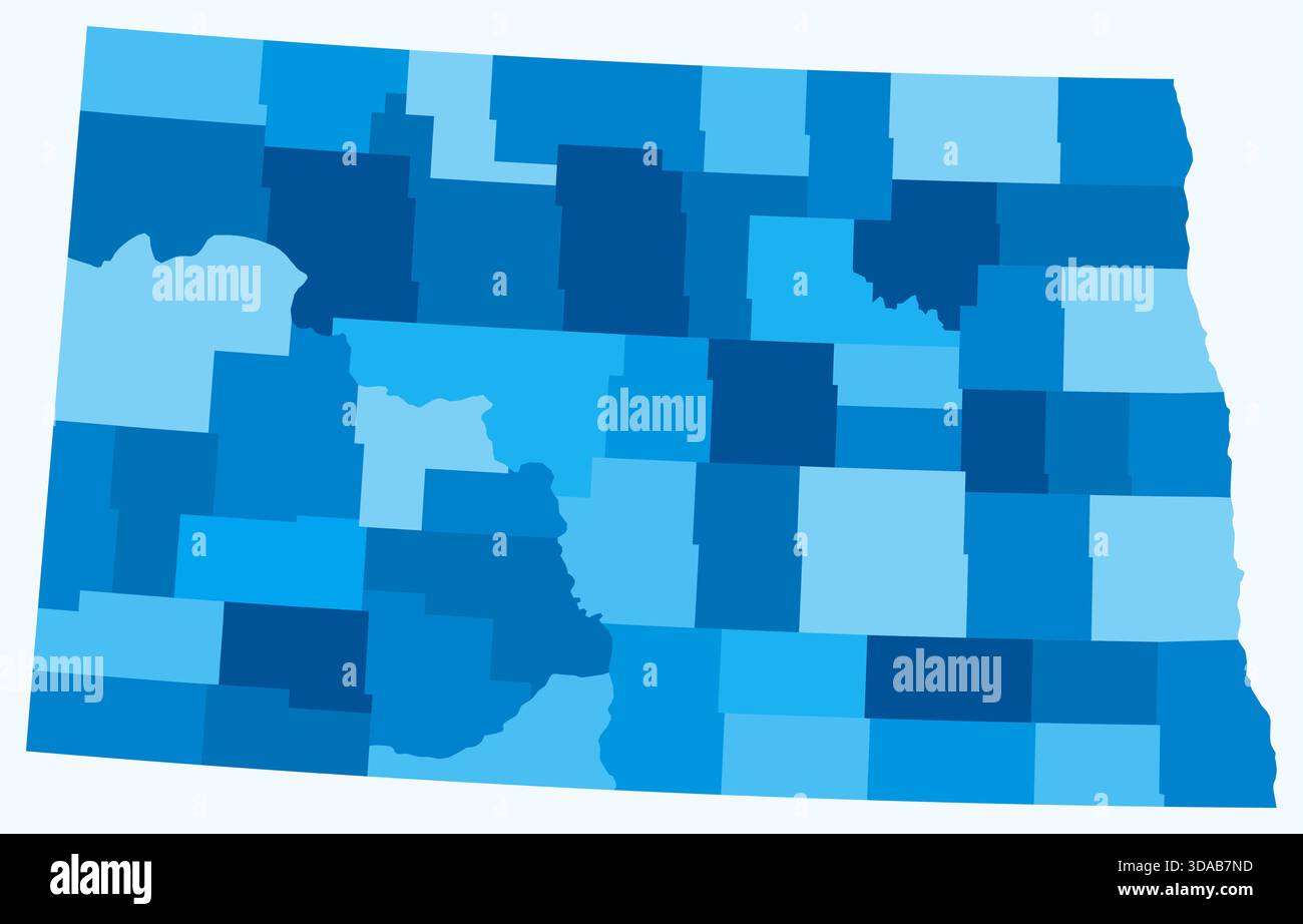 Map of North Dakota with counties. A simple state border map with ...