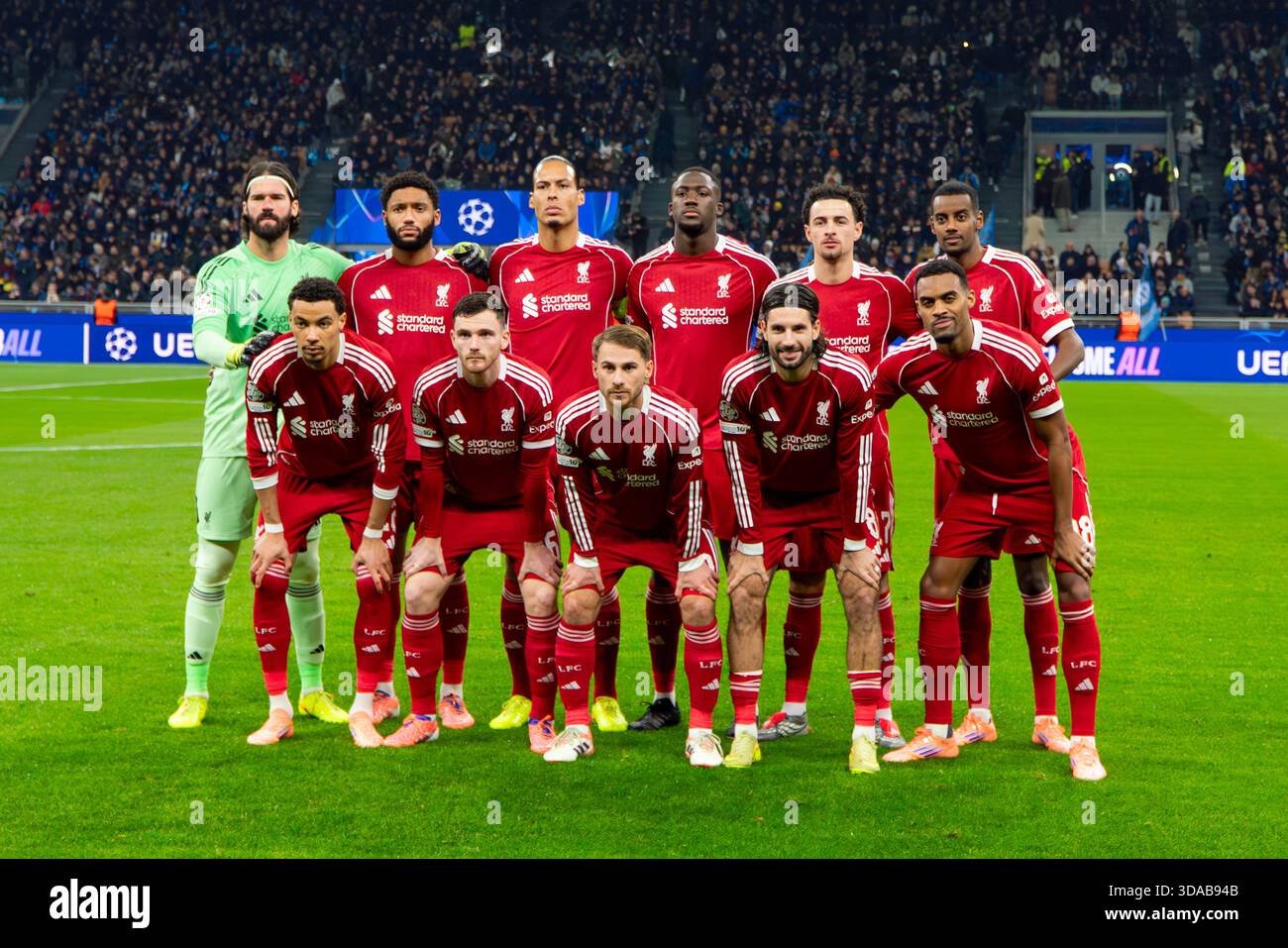 Liverpool FC line up during the UEFA Champions League, League phase ...