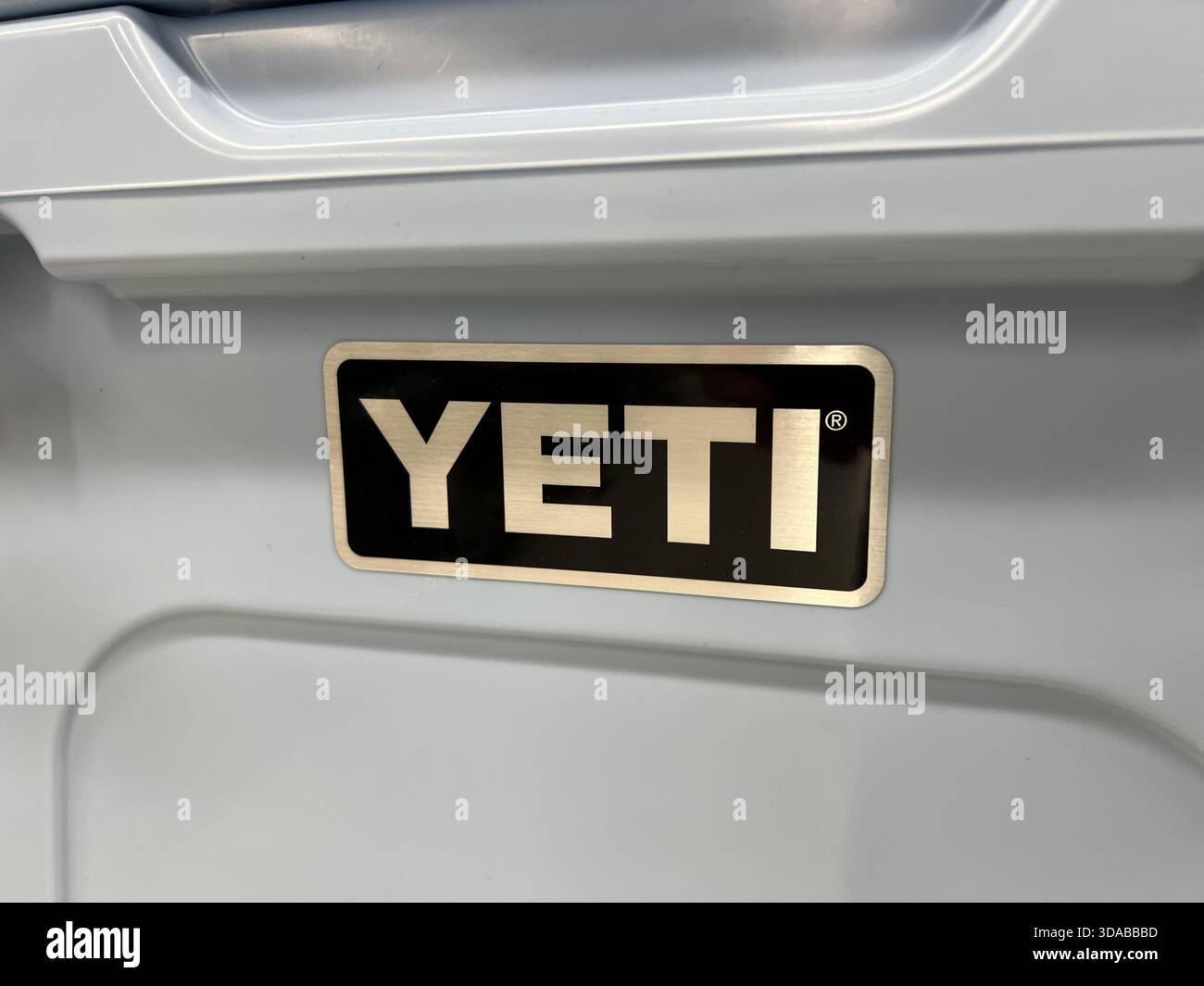 Close-up of a YETI cooler with prominent brand logo, Lafayette ...