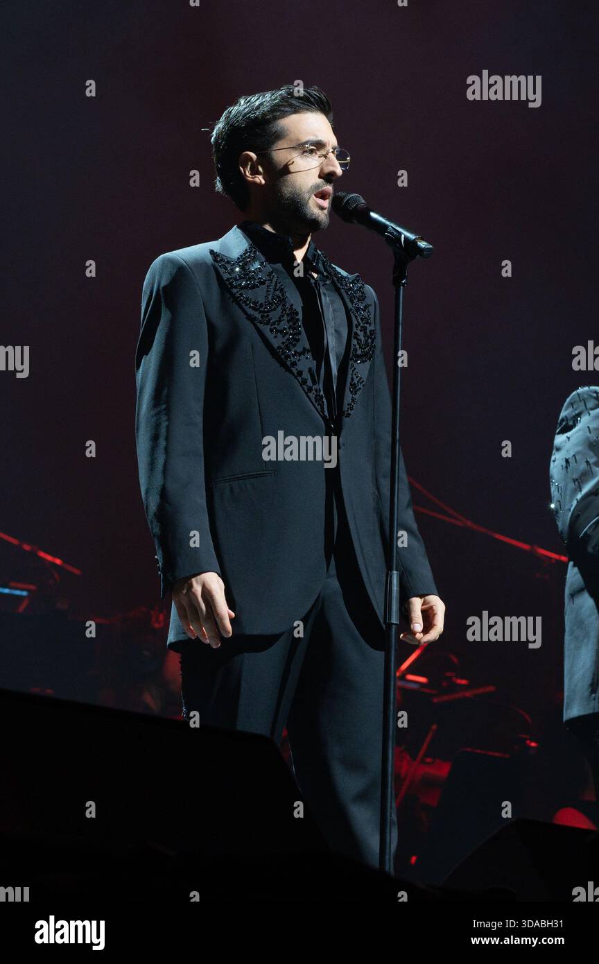 Piero Barone from Il Volo performs at Movistar Arena in Madrid Stock ...