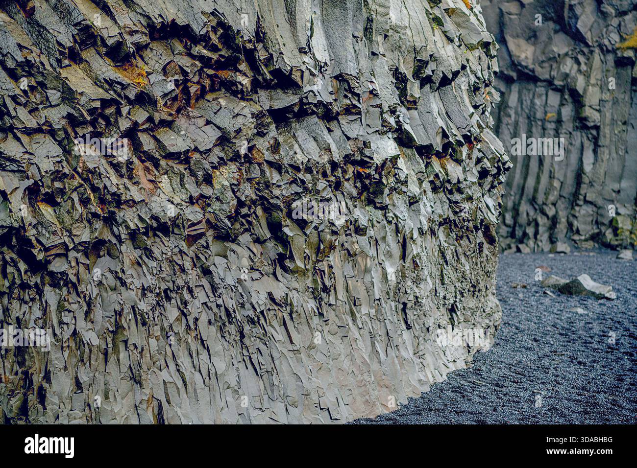 Gardar Cliff, dark basalt columns, Iceland - Oct 11, 2025 Stock Photo ...